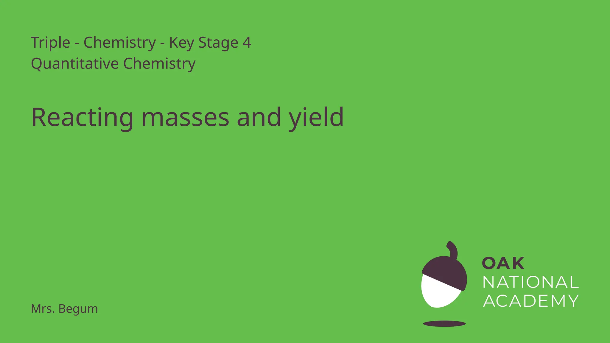 Reacting masses and yield (GCSE Chemistry) - worksheet.pptx