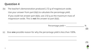 Reacting masses and yield (GCSE Chemistry) - worksheet.pptx