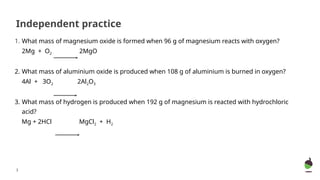 Reacting masses and yield (GCSE Chemistry) - worksheet.pptx