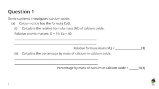 Reacting masses and yield (GCSE Chemistry) - worksheet.pptx