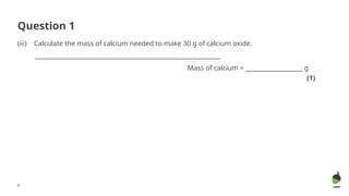 Reacting masses and yield (GCSE Chemistry) - worksheet.pptx