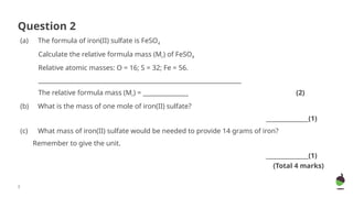 Reacting masses and yield (GCSE Chemistry) - worksheet.pptx
