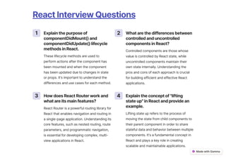React Interview Question & Answers PDF By ScholarHat | PPT