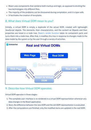 React Interview Question PDF By ScholarHat | PDF