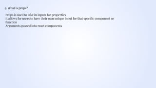 React Interview Questions for Noobs or Juniors | PPT