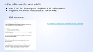 React Interview Questions for Noobs or Juniors | PDF