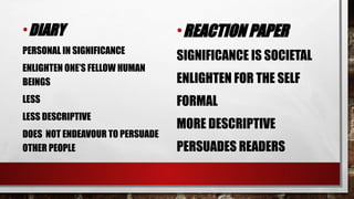 Reaction Paper Power Point Presentation. | PPTX