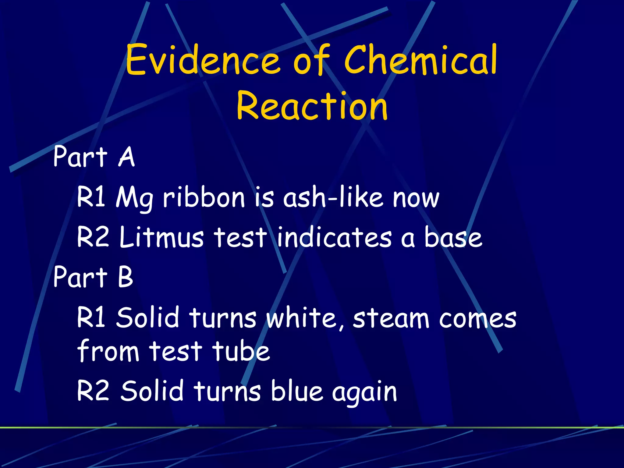 Reaction and equation lab (chemistry) | PPT
