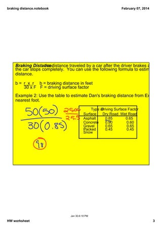 Reaction & braking distance | PDF