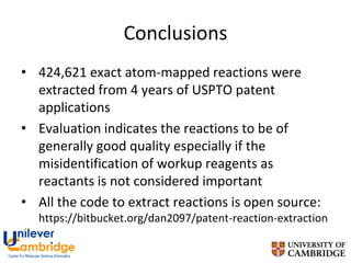 Automated Extraction of Reactions from the Patent Literature | PPTX