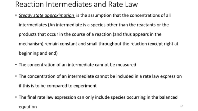 Rate expressions (rate laws) and reaction mechanisms | PDF