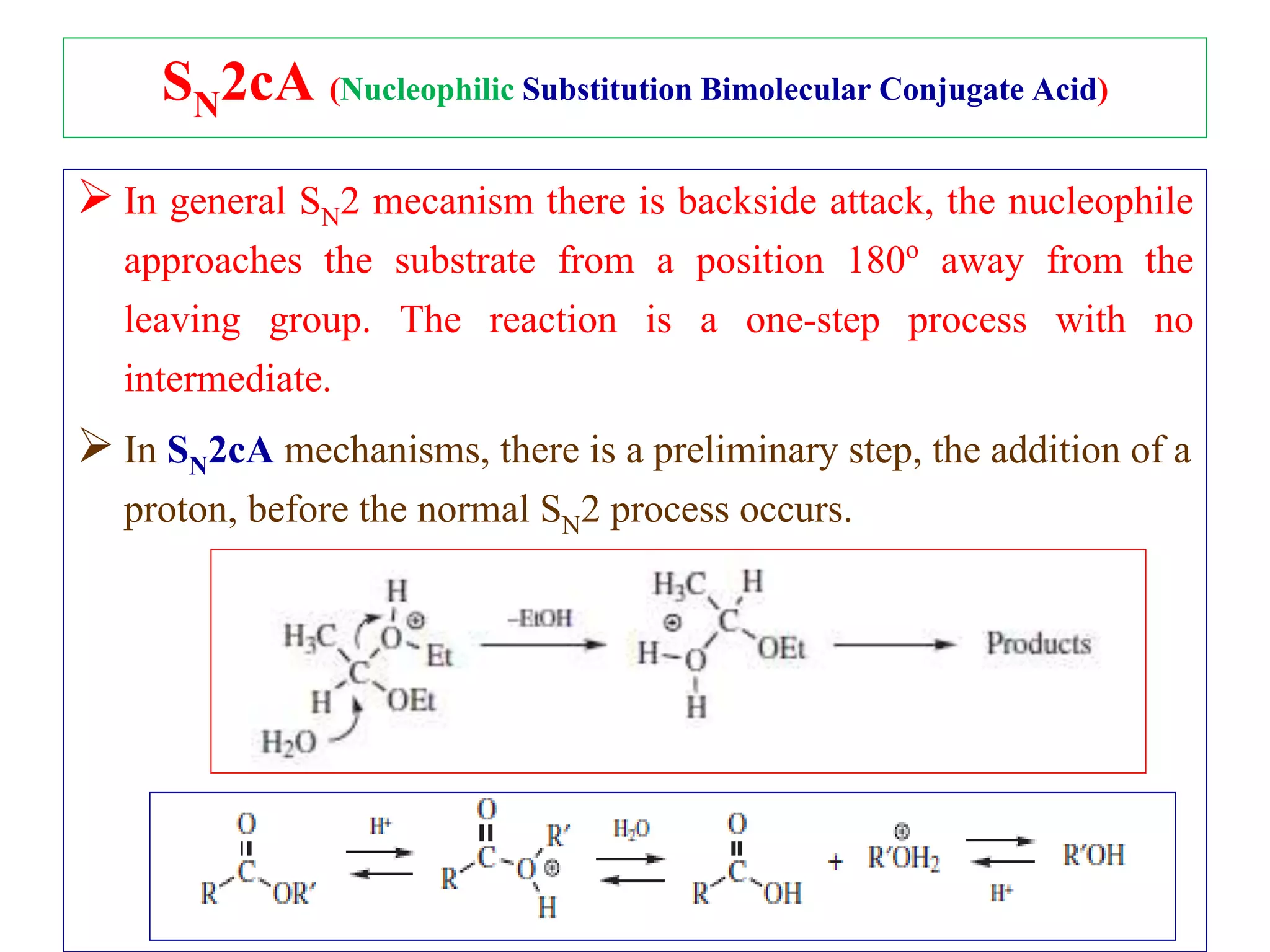 Reaction Mechanism of SNi, SN1’, SN2’, SN1cA and SN2cA reaction | PPTX