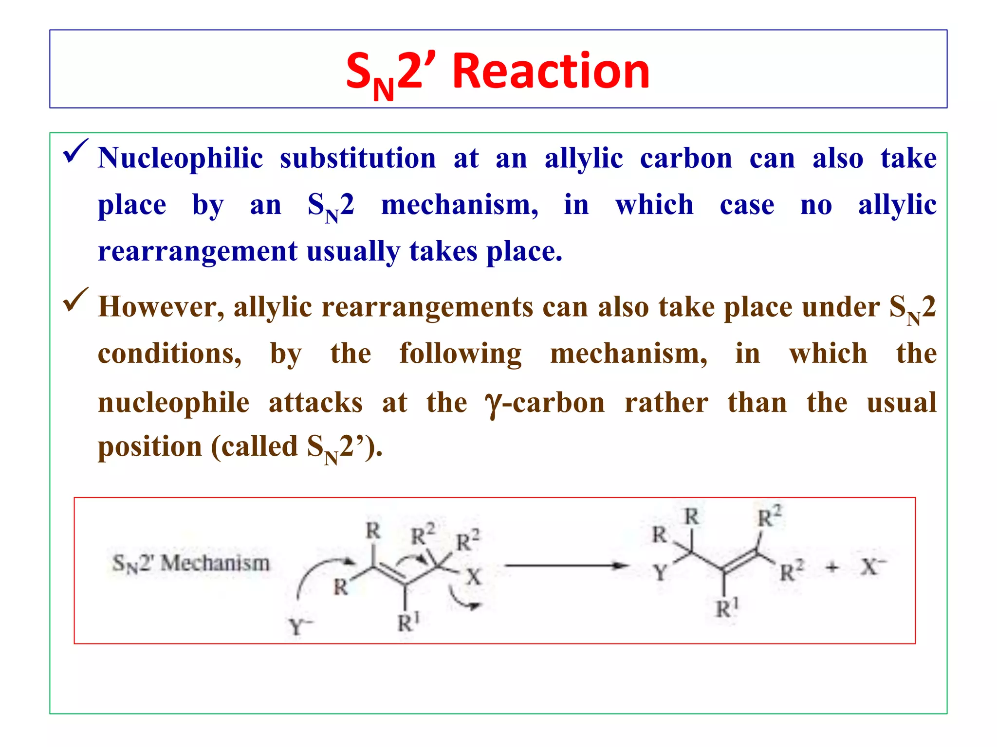 Reaction Mechanism of SNi, SN1’, SN2’, SN1cA and SN2cA reaction | PPTX