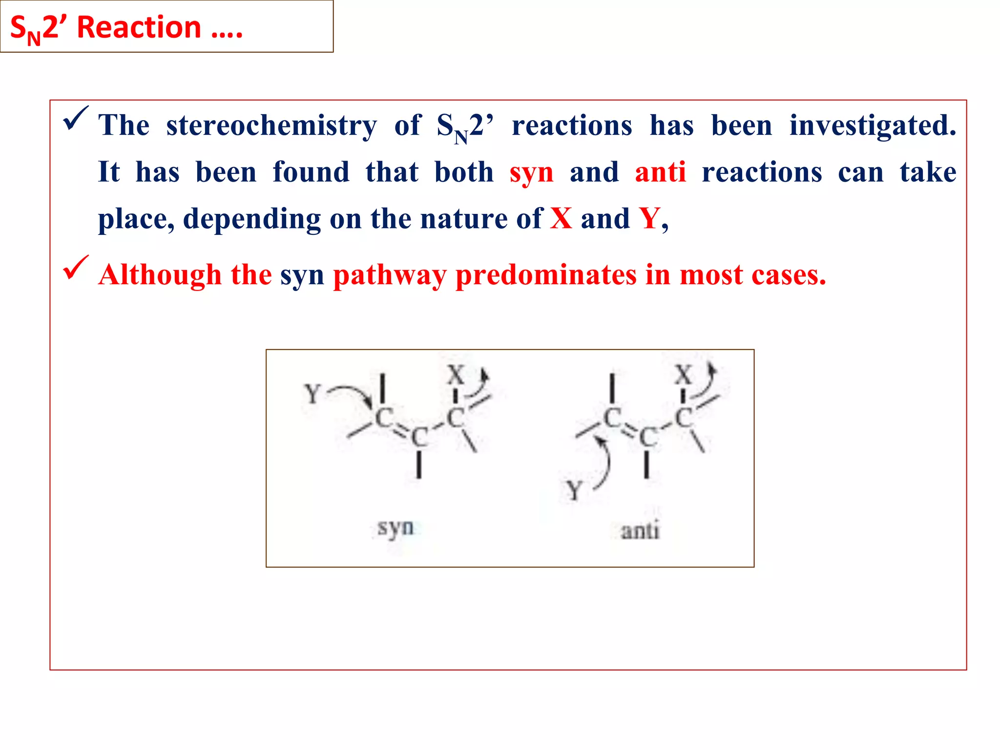 Reaction Mechanism of SNi, SN1’, SN2’, SN1cA and SN2cA reaction | PPTX