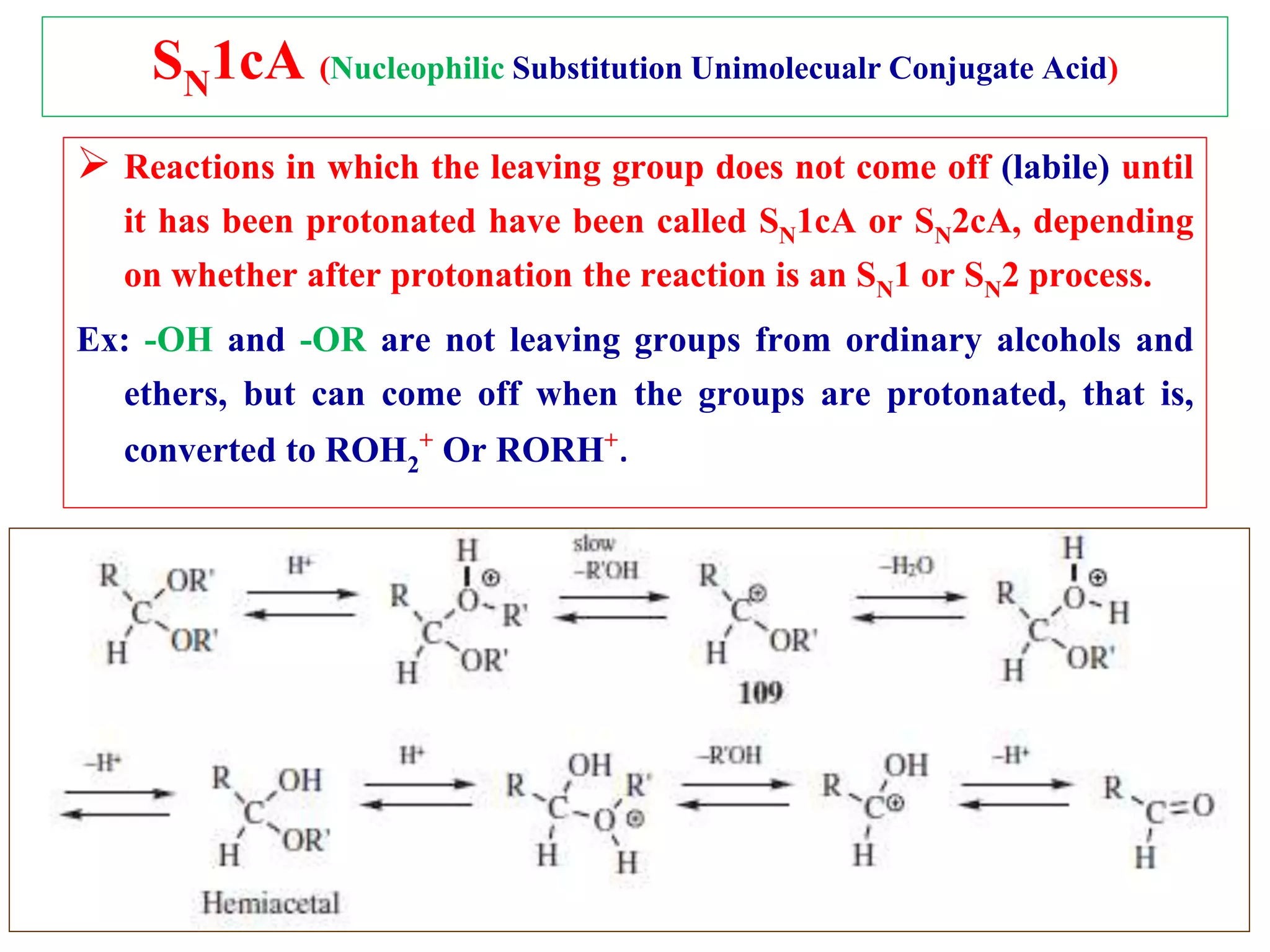 Reaction Mechanism of SNi, SN1’, SN2’, SN1cA and SN2cA reaction | PPTX