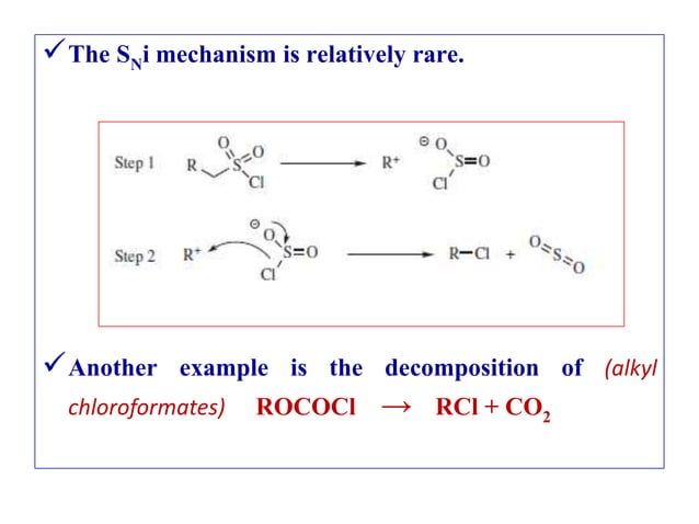 Reaction Mechanism of SNi, SN1’, SN2’, SN1cA and SN2cA reaction | PPTX ...