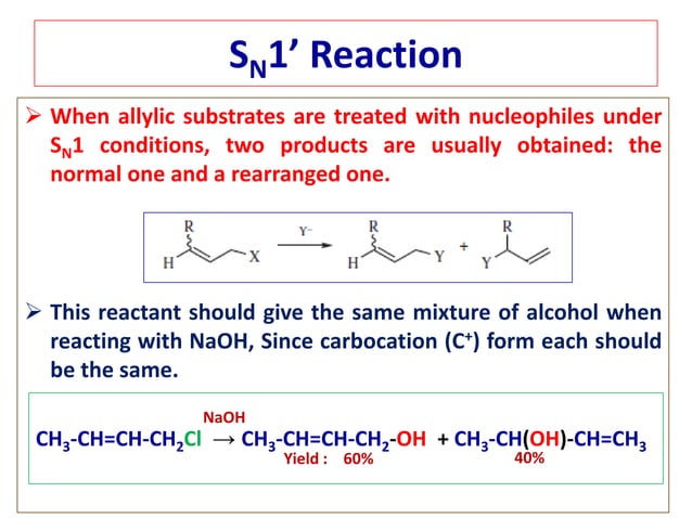 Reaction Mechanism of SNi, SN1’, SN2’, SN1cA and SN2cA reaction | PPTX ...