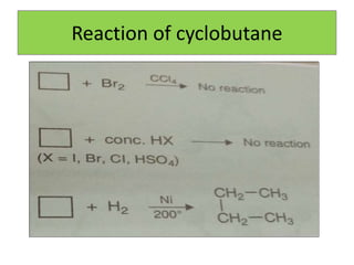 Reaction of cycloalkane | PPTX