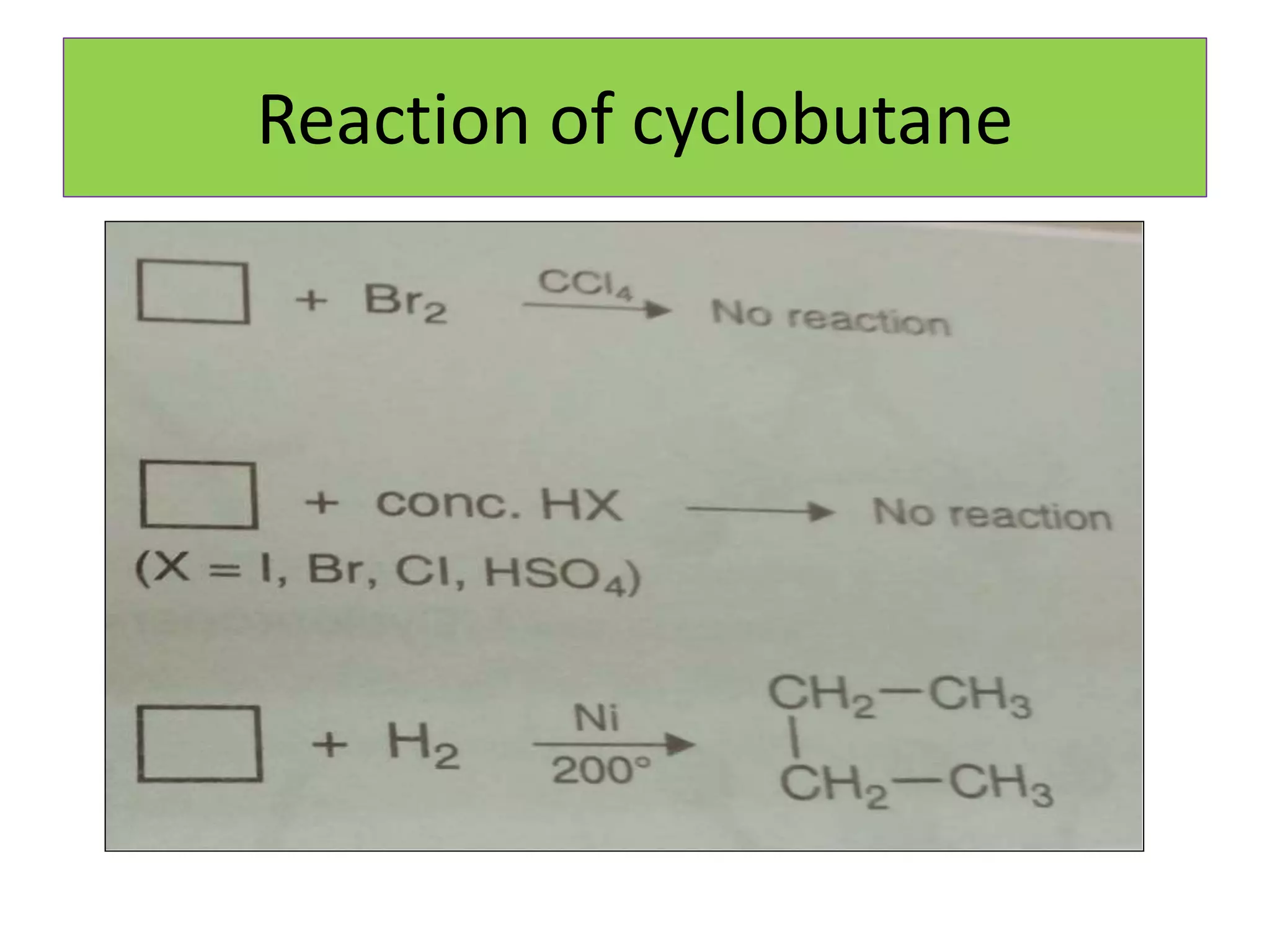 Reaction of cyclopropane | PPTX