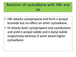 Reaction of cyclopropane | PPTX