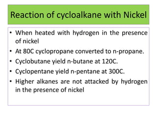 Reaction of cyclopropane | PPTX