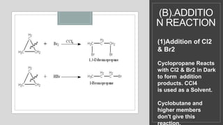 Reaction of cyclopropane and cyclobutane | PPTX