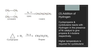 Reaction of cyclopropane and cyclobutane | PPTX