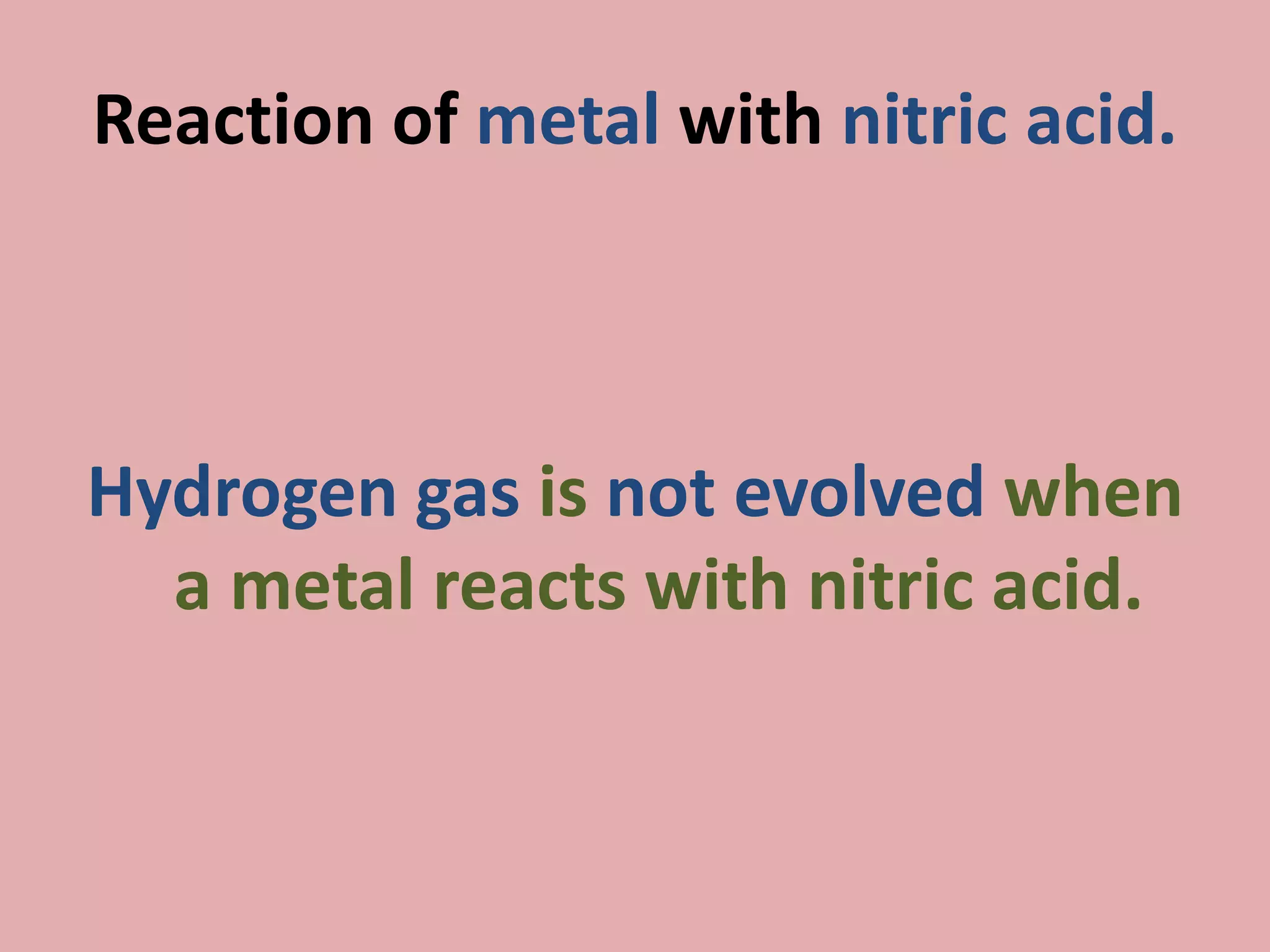 PPT for Reaction of metals with acid | PPTX