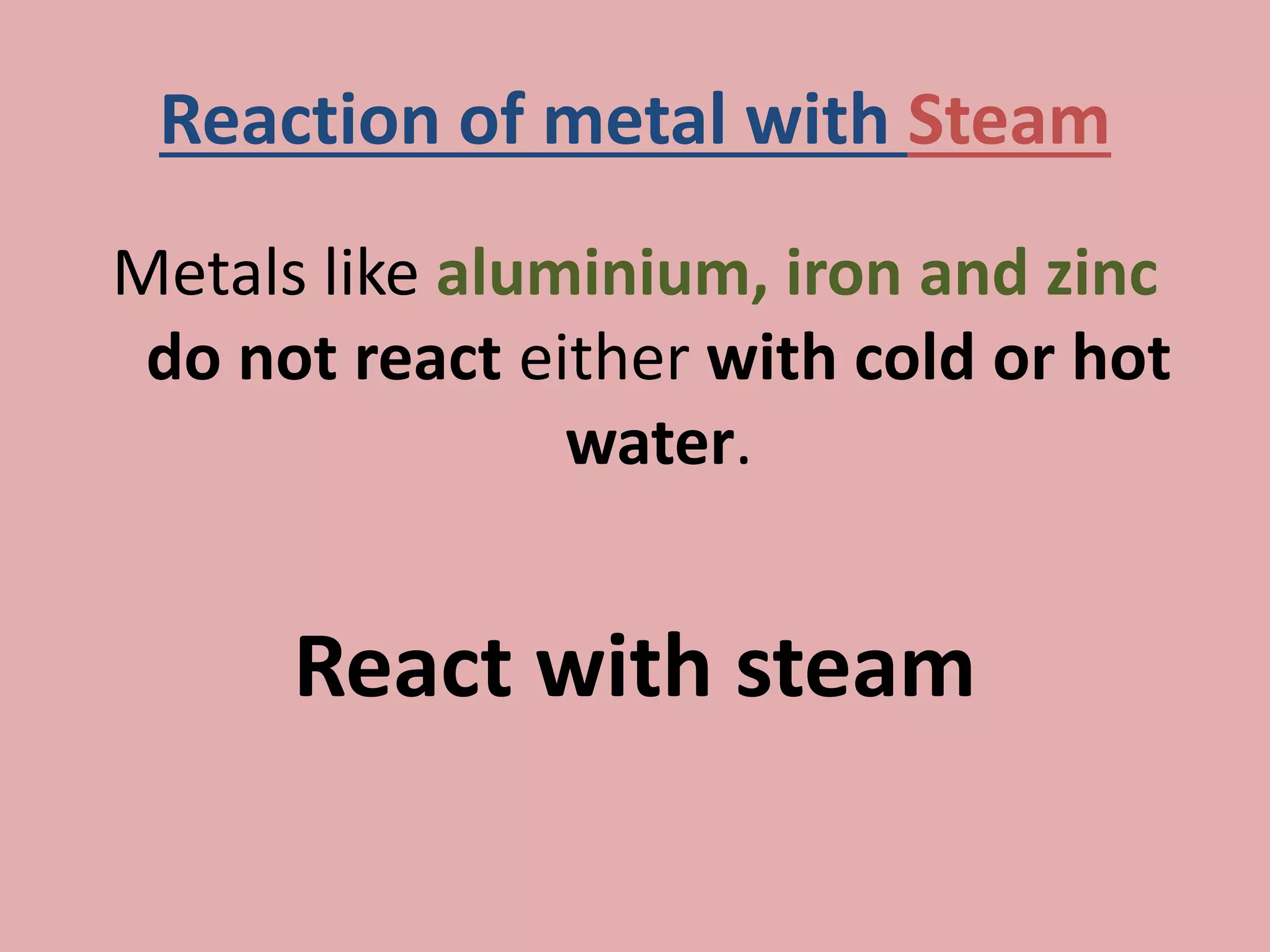 Reaction of metals with water | PPTX