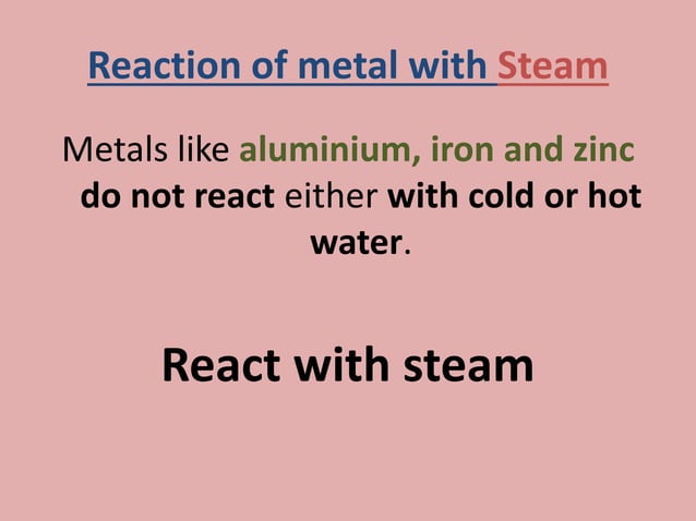 Reaction of metals with water | PPTX | Chemistry | Science