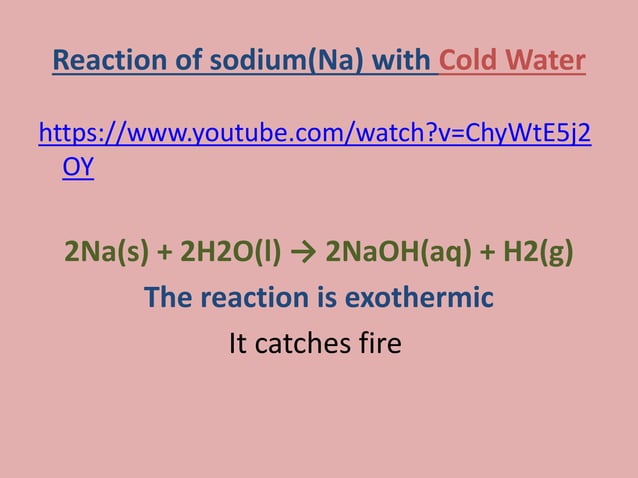 Reaction of metals with water | PPTX | Chemistry | Science