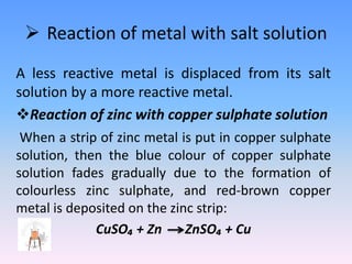 Reaction of metal with oxygen | PPTX