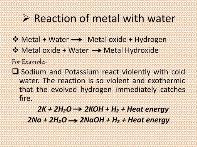 Reaction of metal with oxygen | PPTX