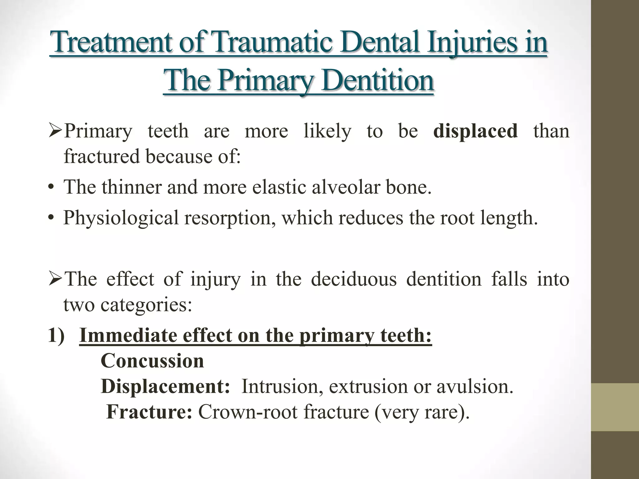 Reaction of teeth to trauma | PPT