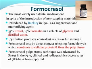 Reaction of the pulp to various capping materials 2003 | PPT
