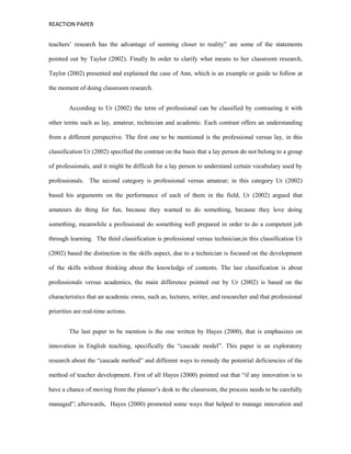 Reaction paper | PDF