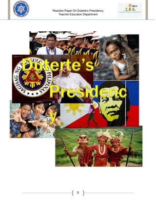 Reaction paper in President Rodrigo Duterte Administration | DOCX