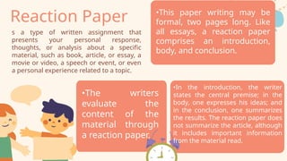 REACTION PAPER (writing a reaction paper/review/critique.pptx