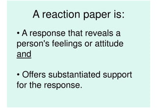 Reaction Paper Hints | PPT