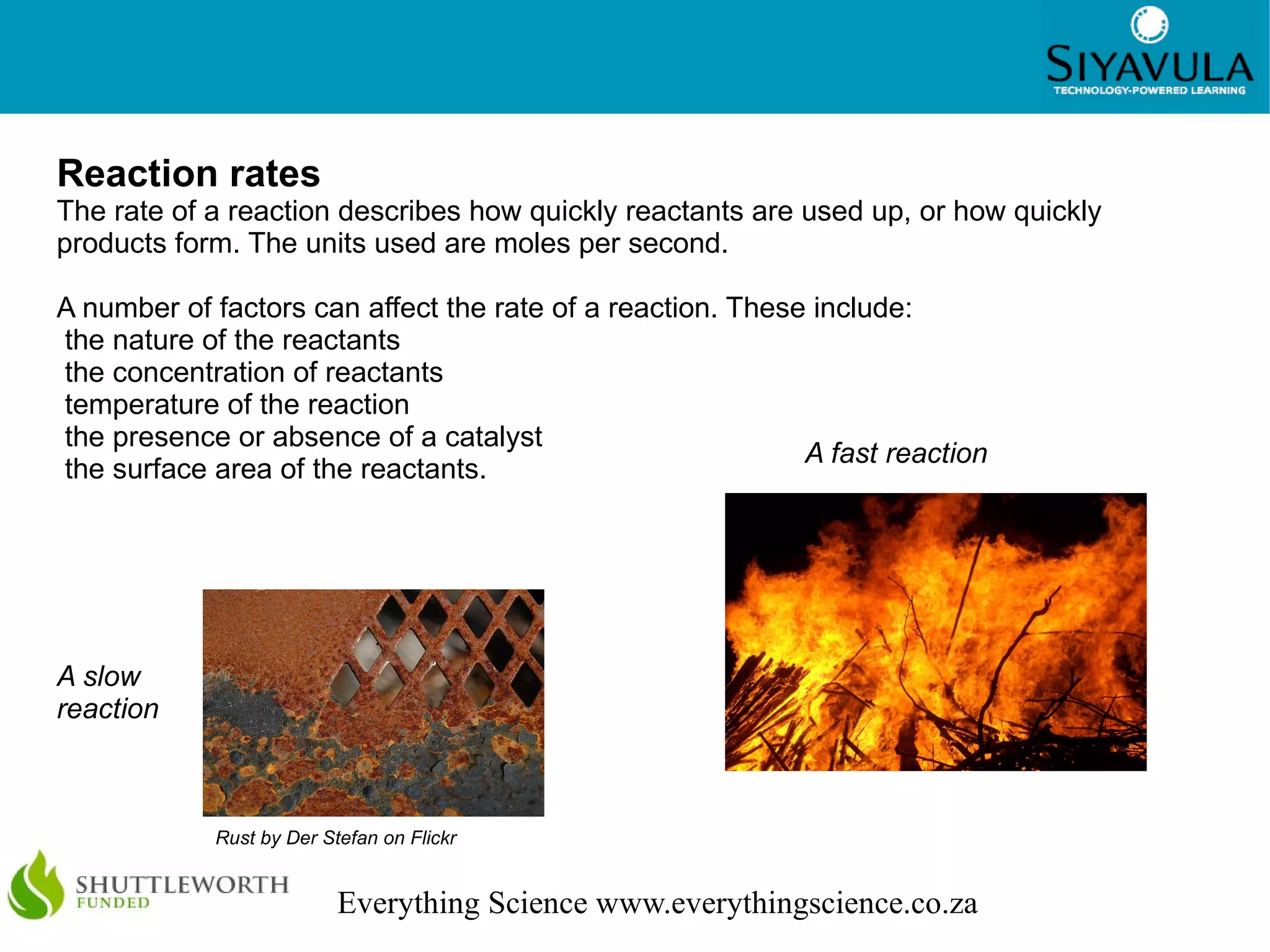 Reaction rates | ODP | Chemistry | Science