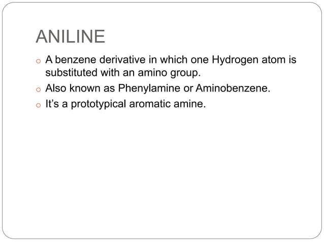 Reactions and pharmaceutical applications of aniline | PPTX