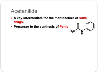 Reactions and pharmaceutical applications of aniline | PPTX