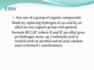 reactions at ester linkages | PPT