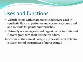 reactions at ester linkages | PPT