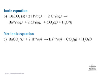 Reactions in aqueous solution; solubility rules, molecular and ionic ...