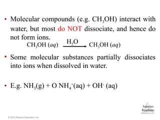 Reactions in aqueous solution; solubility rules, molecular and ionic ...