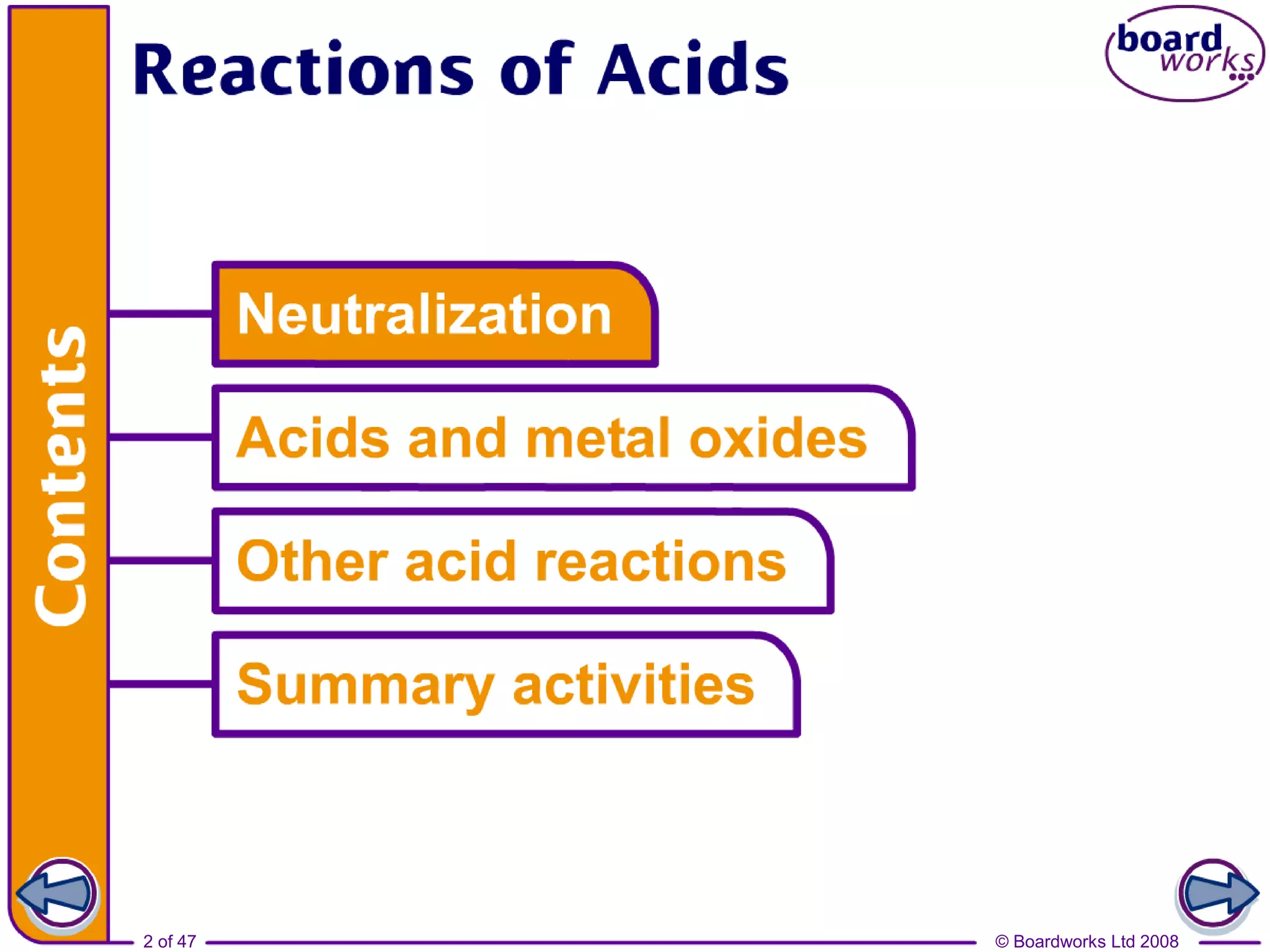 Reactions of acids | PPT