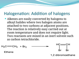 reactions of alkenes.pptx reaction to alkene | PPTX