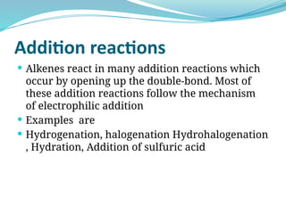 reactions of alkenes.pptx reaction to alkene | PPTX