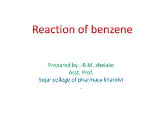 Reactions of benzene | PPTX